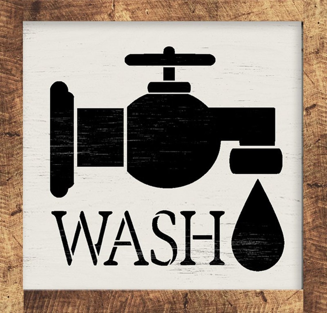 Wash Laundry Room Stencil by Studior12 DIY Cleaning Bathroom - Etsy