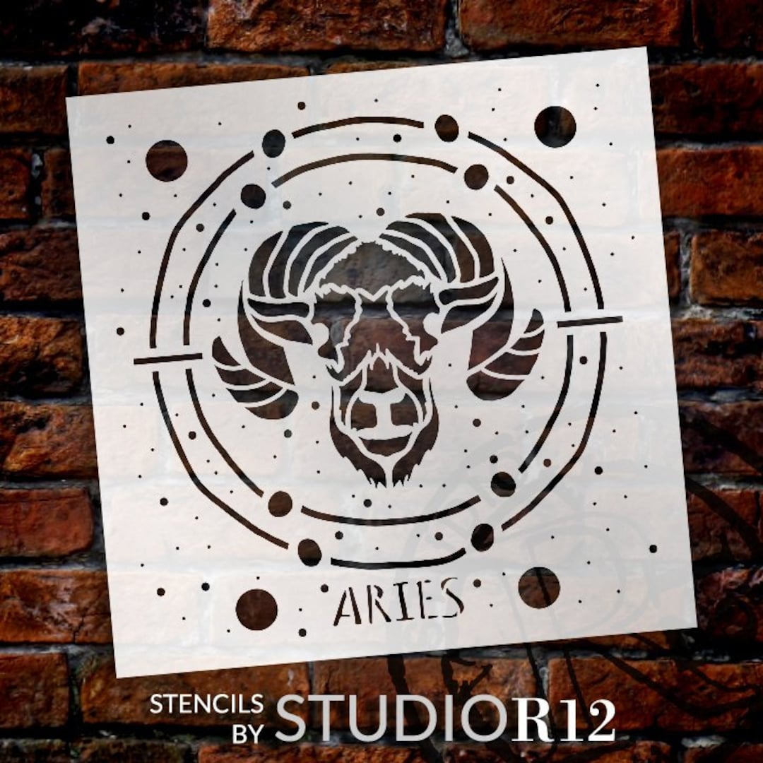 Aries Astrological Stencil by Studior12 DIY Star Sign Zodiac Bedroom ...