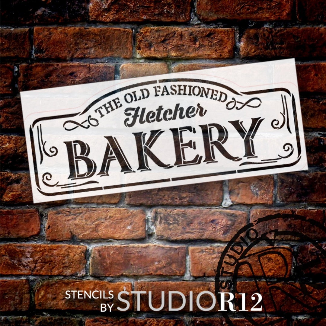 Personalized Old Fashioned Bakery Stencil by Studior12 - Etsy
