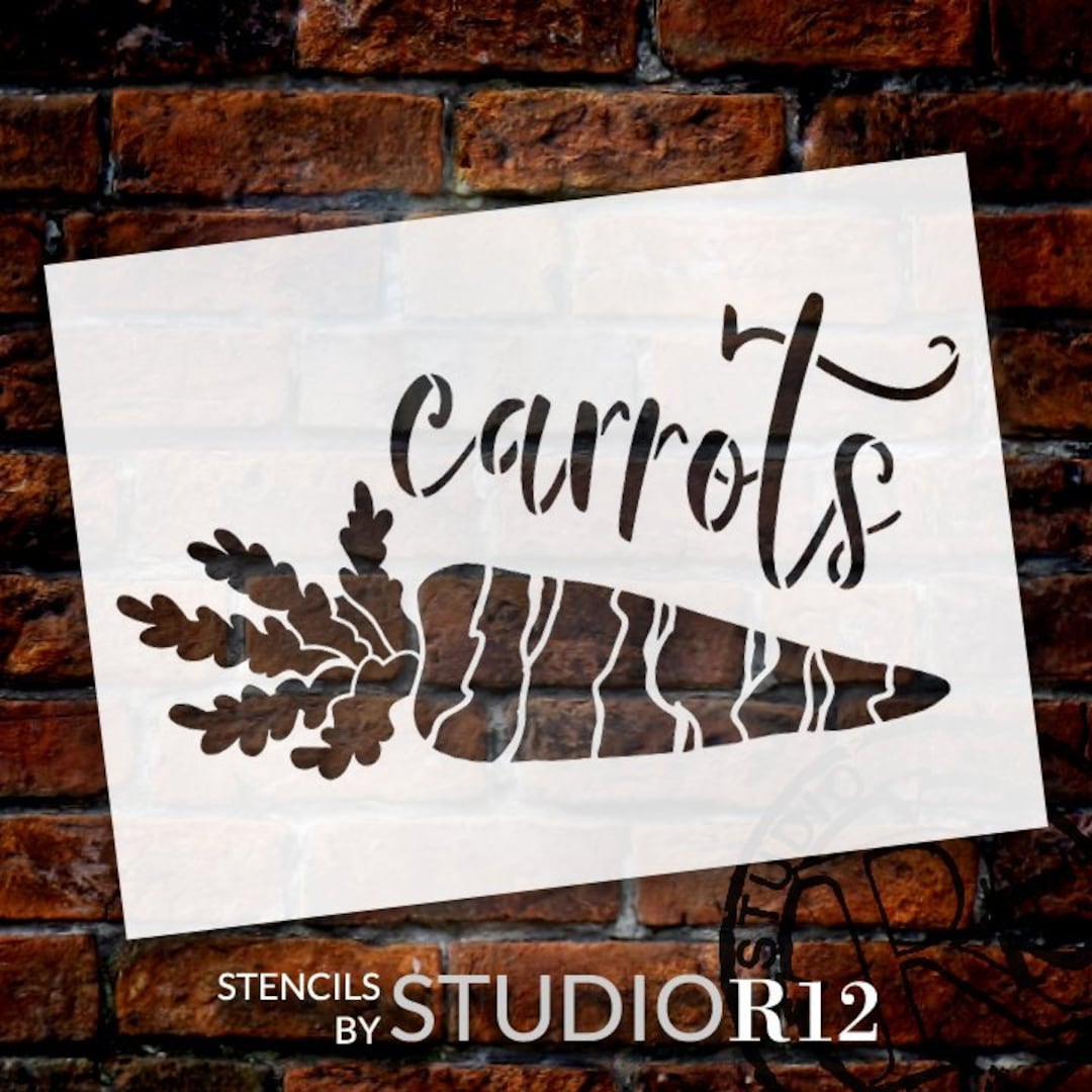 Carrots Garden Marker Stencil by Studior12 DIY Spring - Etsy