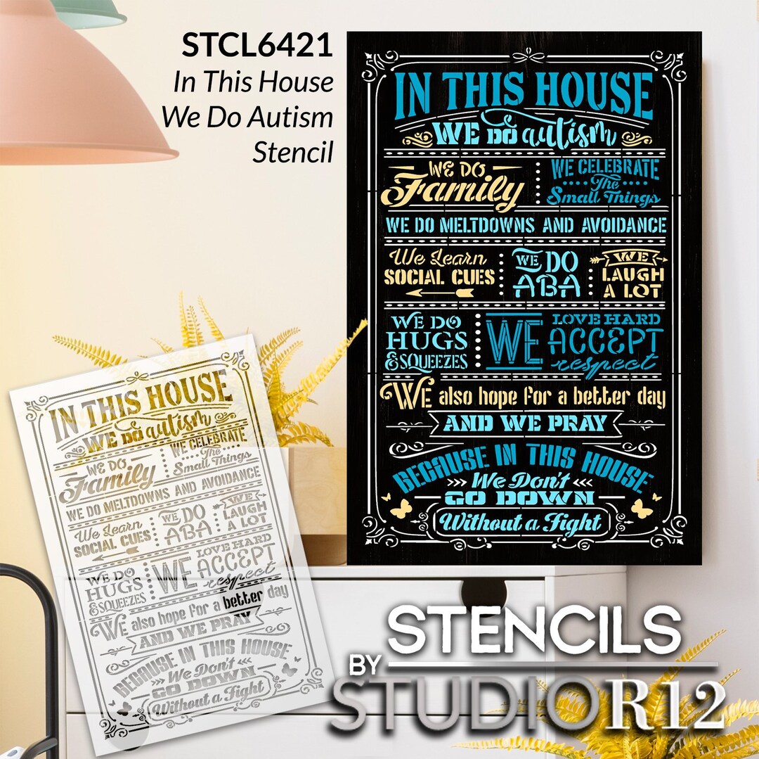 In This House We Do Autism Stencil by Studior12 Craft DIY Family Home ...