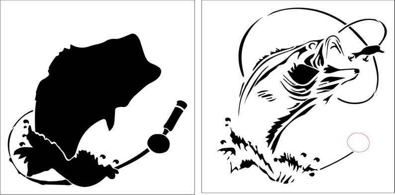 Bass Fishing Stencil by Studior12 Craft DIY Summer Home - Etsy