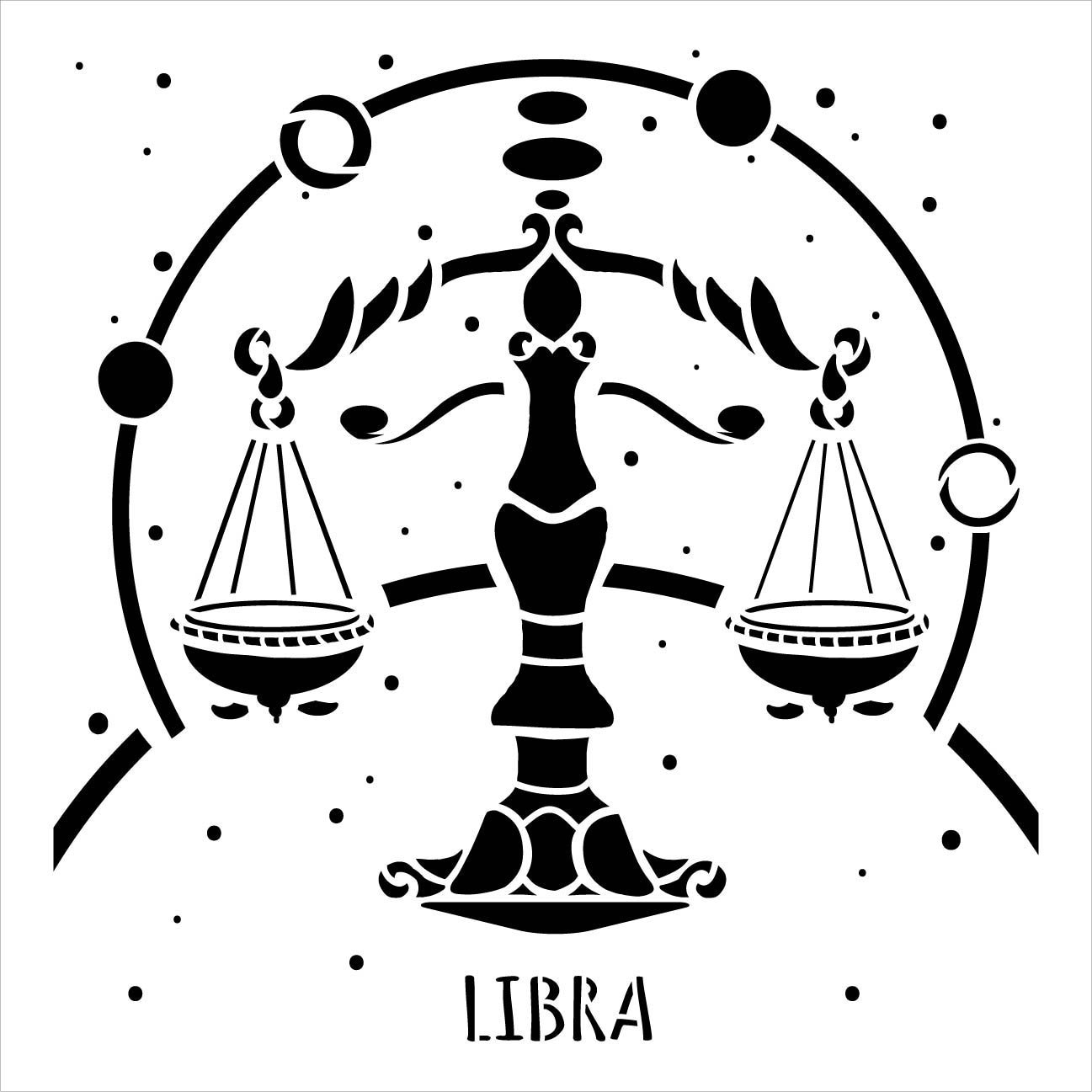 Libra Astrological Stencil by Studior12 DIY Star Sign - Etsy