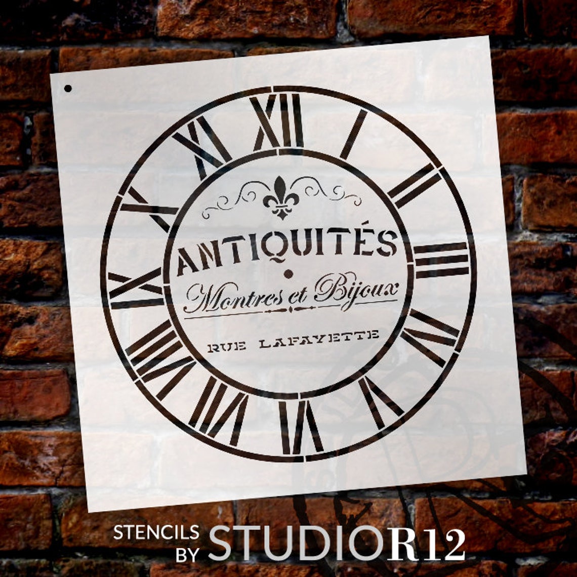 Round Clock Stencil Industrial Roman Numerals French - Etsy
