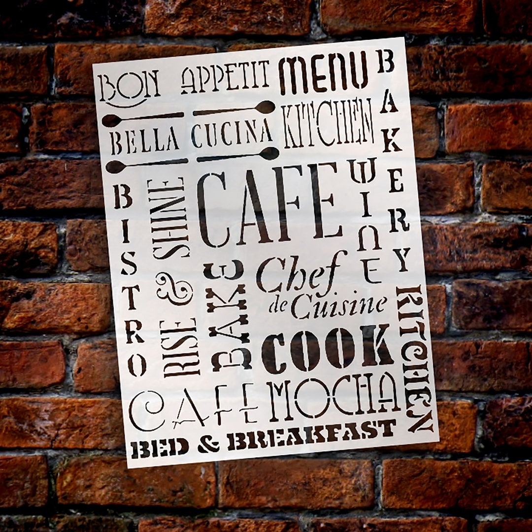 Kitchen Words Stencil 8 1/2 X 11 STCL183_1 by Studior12 - Etsy