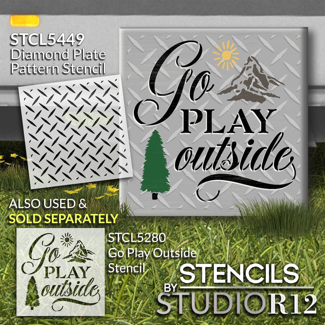 Diamond Plate Stencil by Studior12 Geometric Repeatable Pattern ...