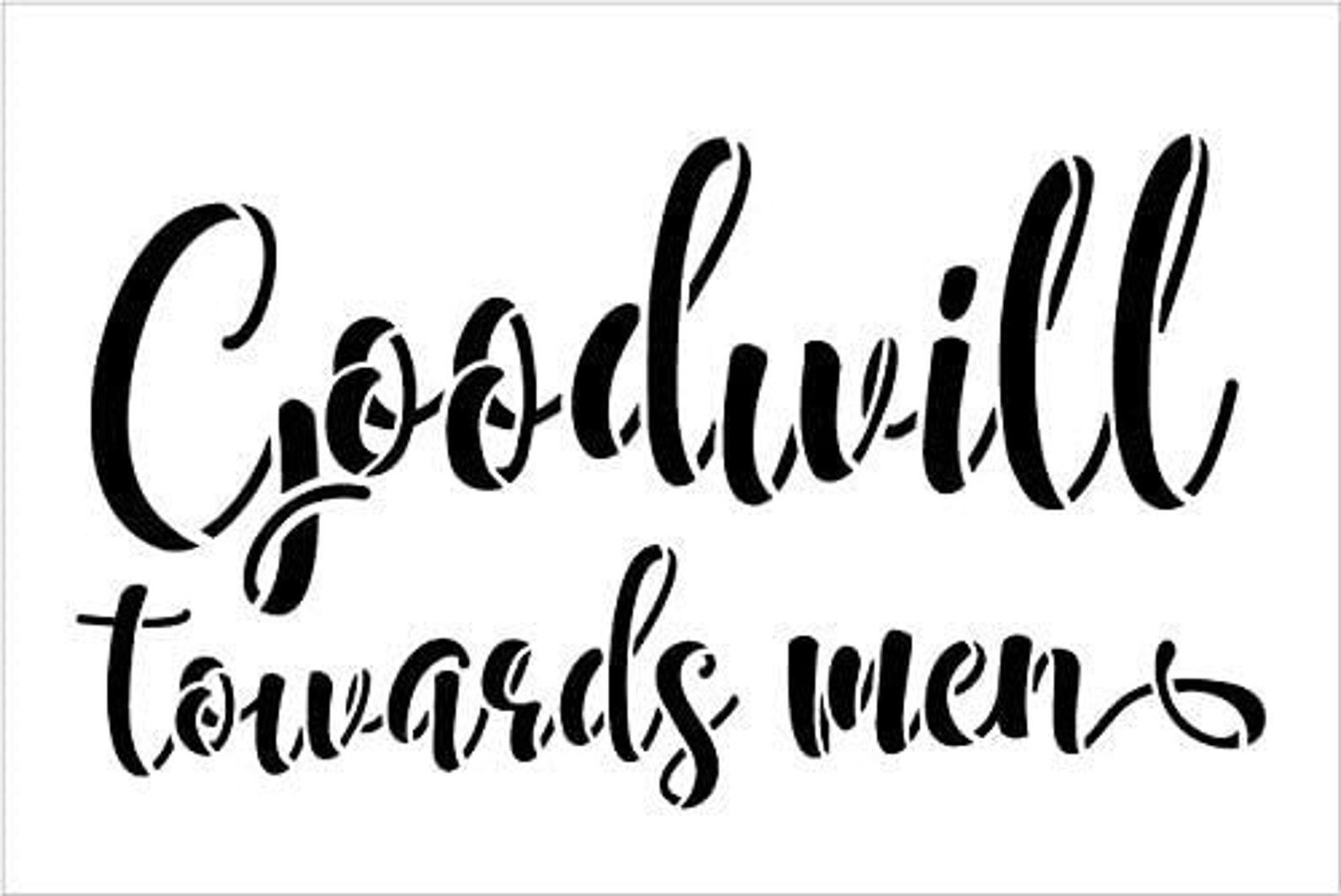 Goodwill Towards Men Stencil by Studior12 DIY Christmas | Etsy