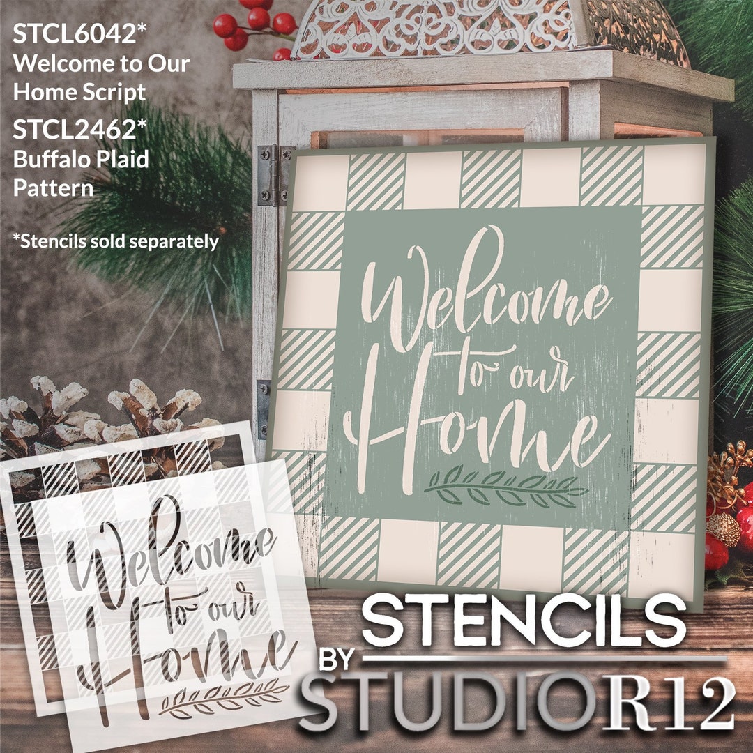 Welcome to Our Home Script Stencil by Studior12 Craft DIY Farmhouse ...
