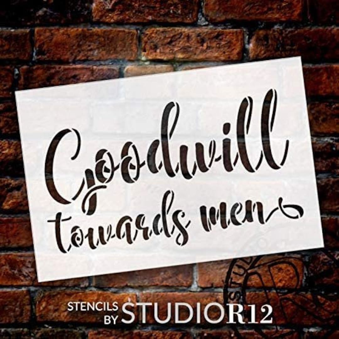 Goodwill Towards Men Stencil by Studior12 DIY Christmas Holiday ...