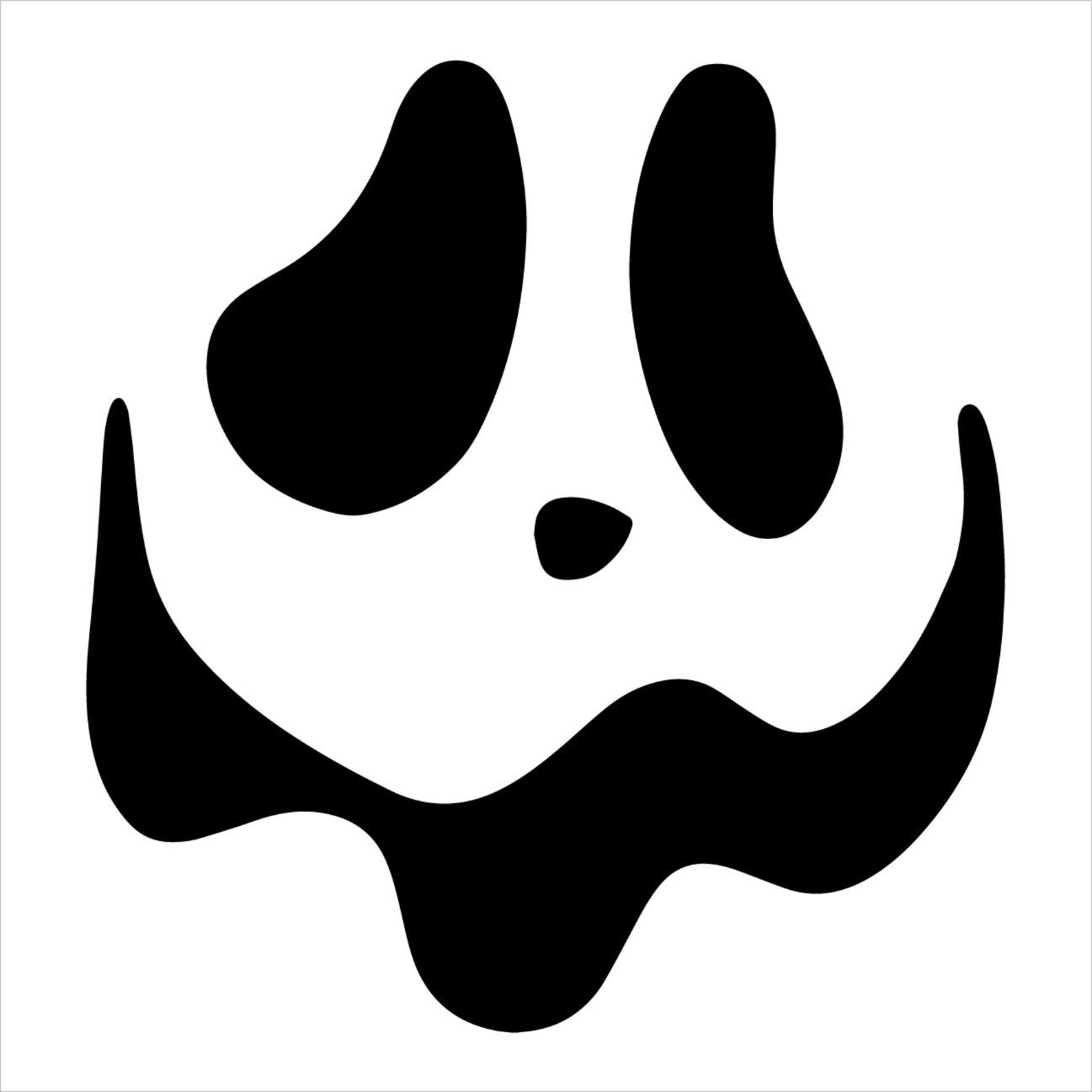 Goofy Smile Jack O Lantern Face Silhouette Stencil by - Etsy