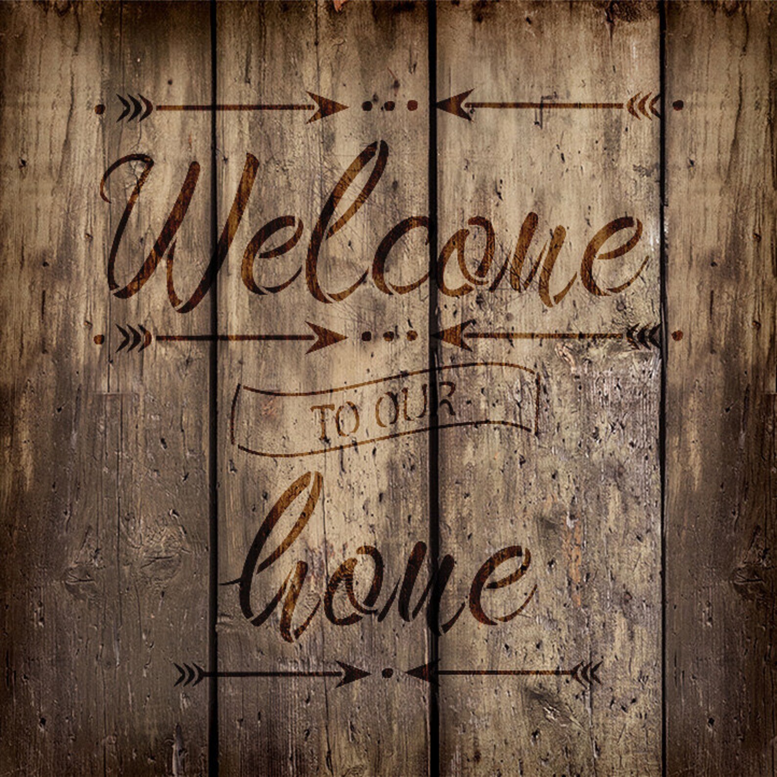 Welcome to Our Home Word Art Stencil Select Size - Etsy