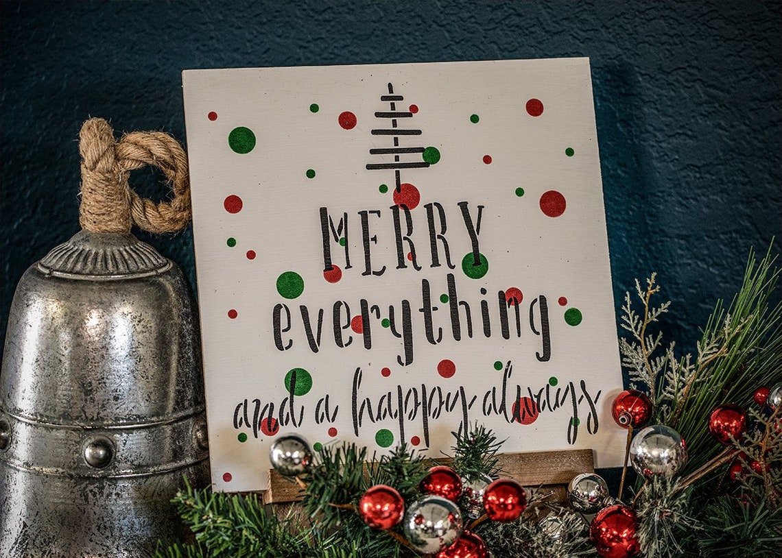 Merry Everything & Happy Always Stencil by Studior12 DIY - Etsy
