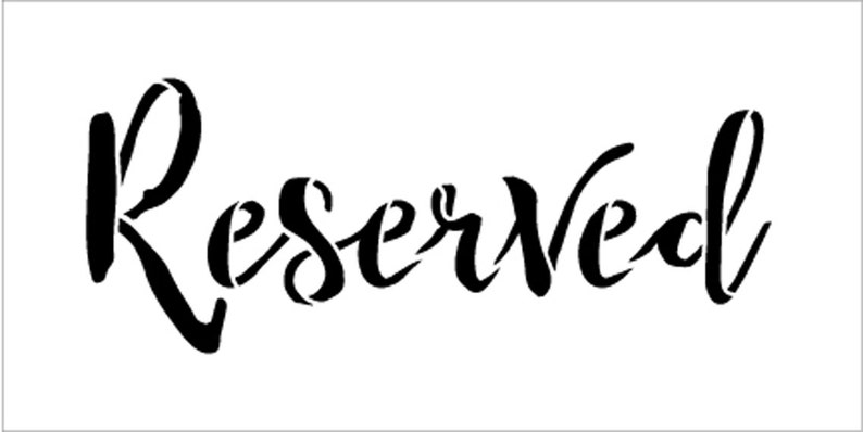 Wedding Sign Word Reserved Rustic Script Select Size - Etsy