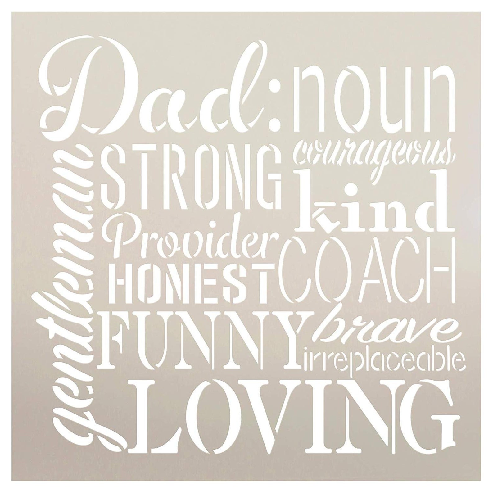 Dad Noun Sign Stencil by Studior12 Wood Signs Word Art - Etsy