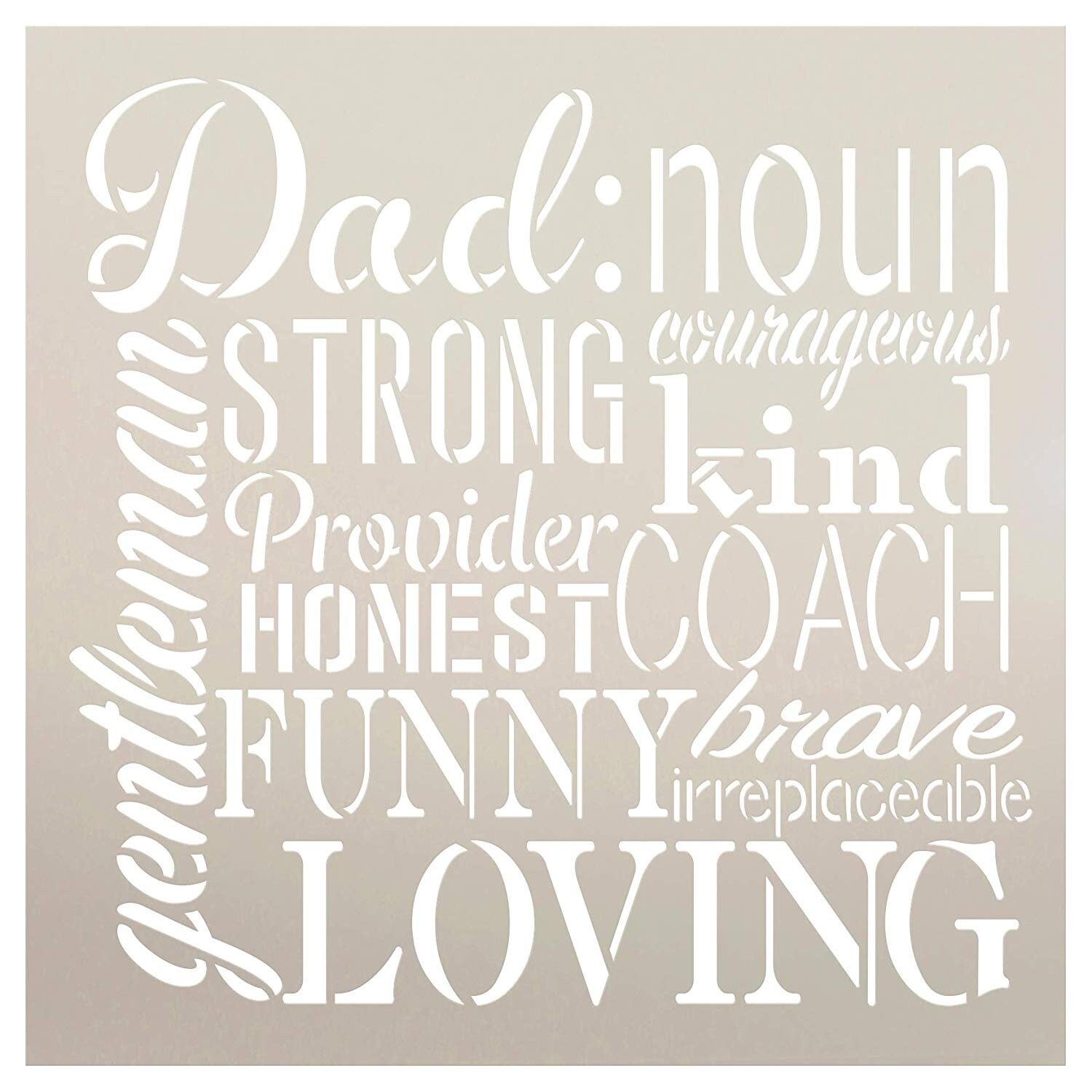 Dad Noun Sign Stencil by Studior12 Wood Signs Word Art - Etsy