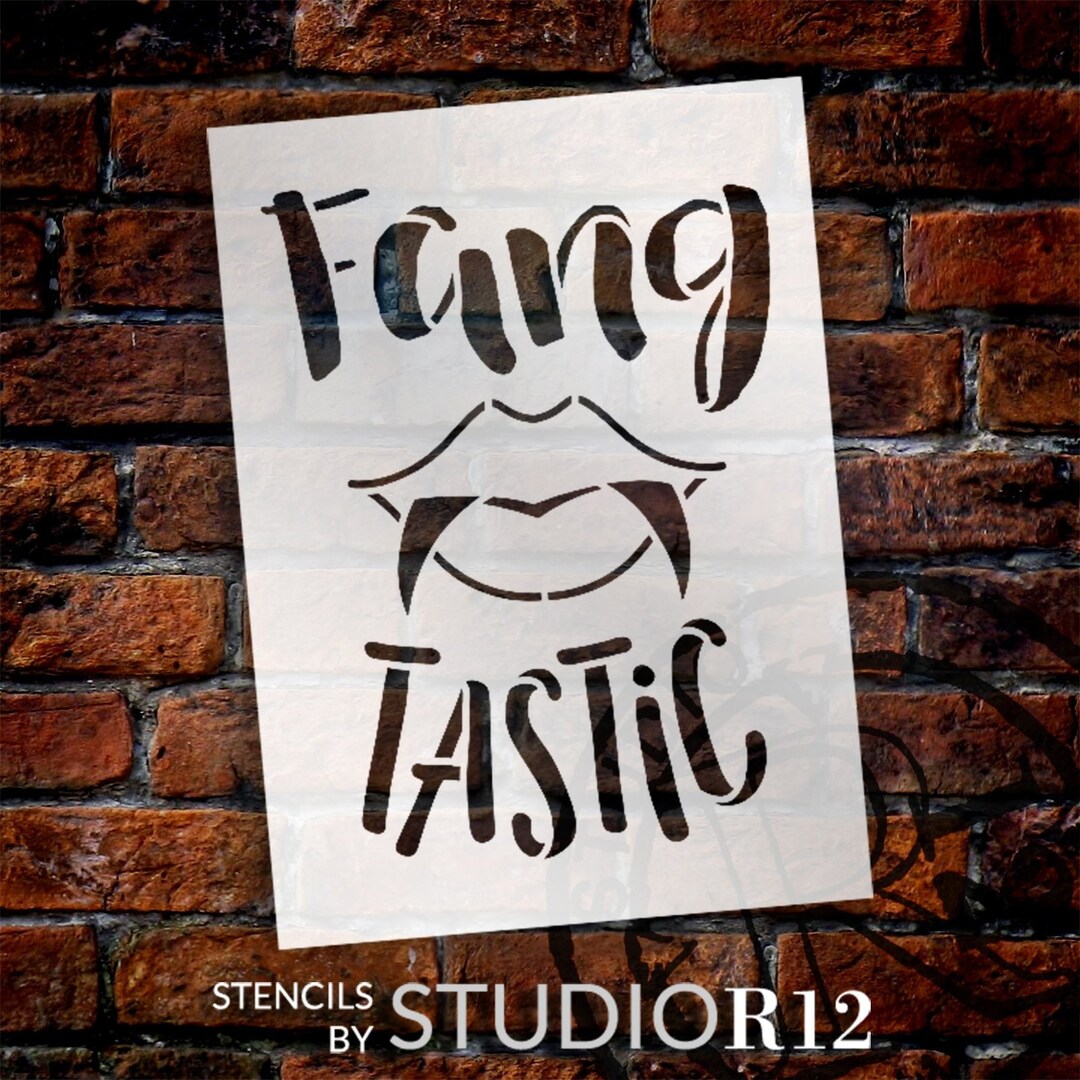 Fang-tastic Stencil by Studior12 DIY October Halloween - Etsy