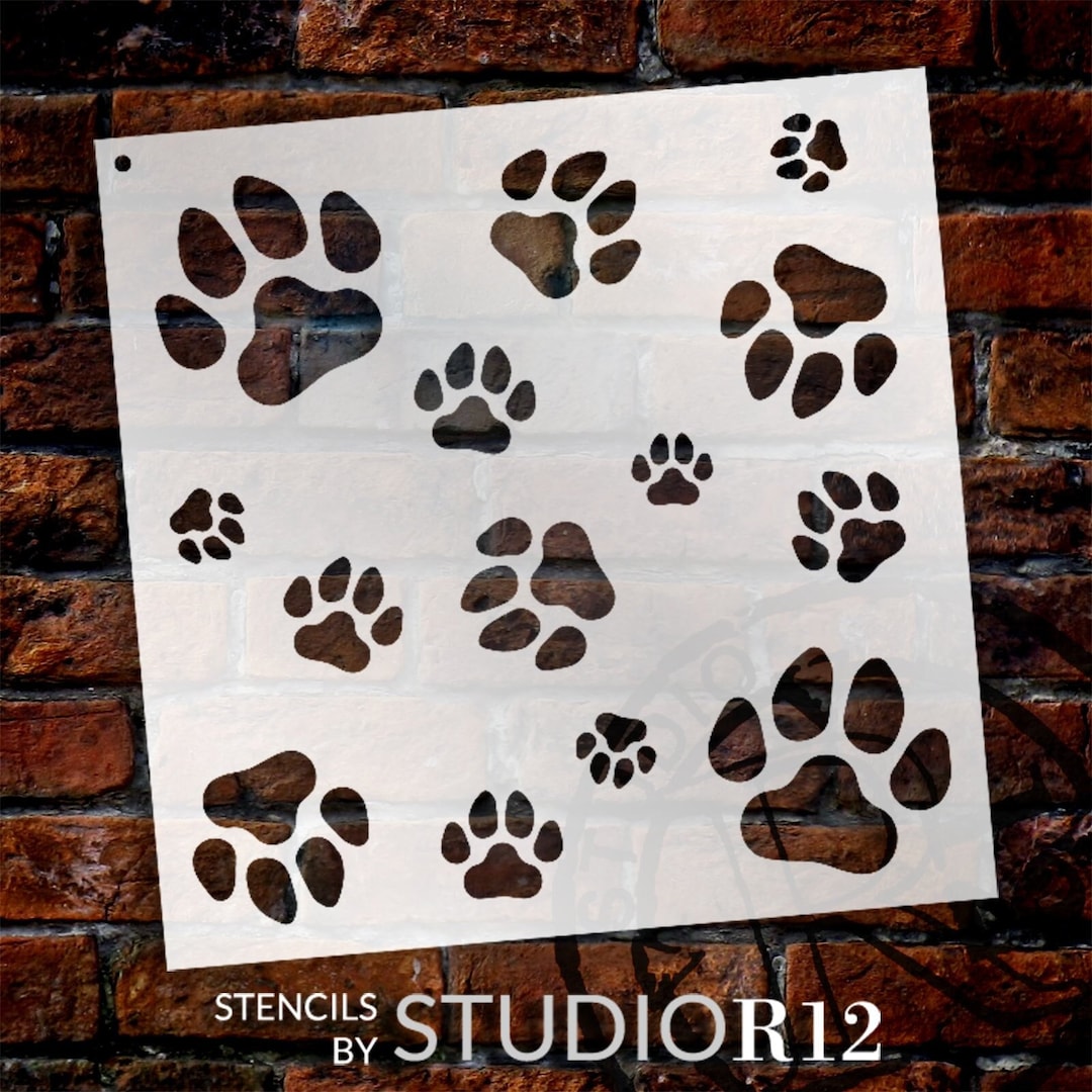 Paw Print Stencil by Studior12 Select Size USA Made Cat & Dog Paw Print ...