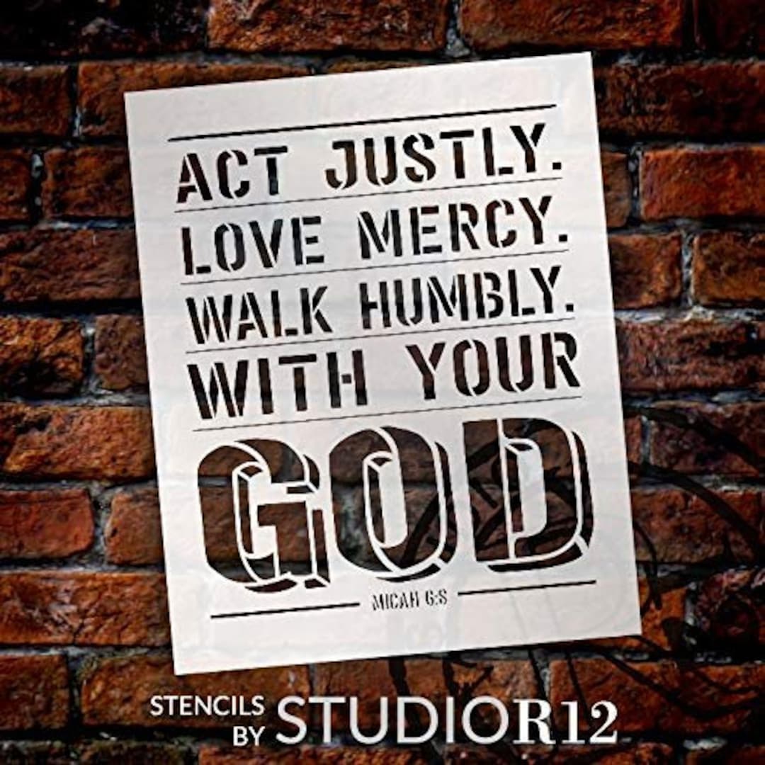 Walk Humbly With Your God Stencil by Studior12 Bible Verse Micah 6:8 ...