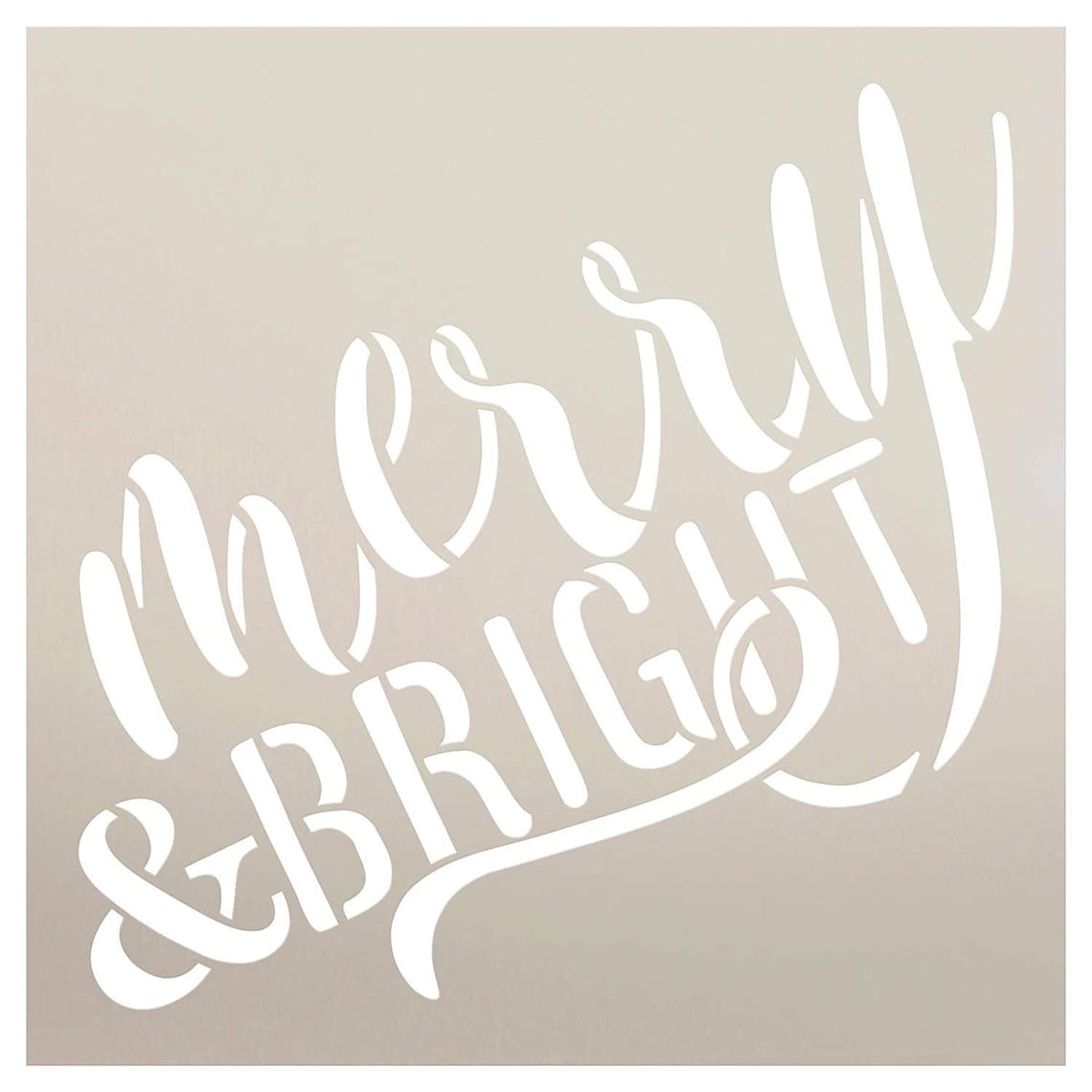 Merry and Bright Cursive Christmas Holiday Word Stencil by | Etsy