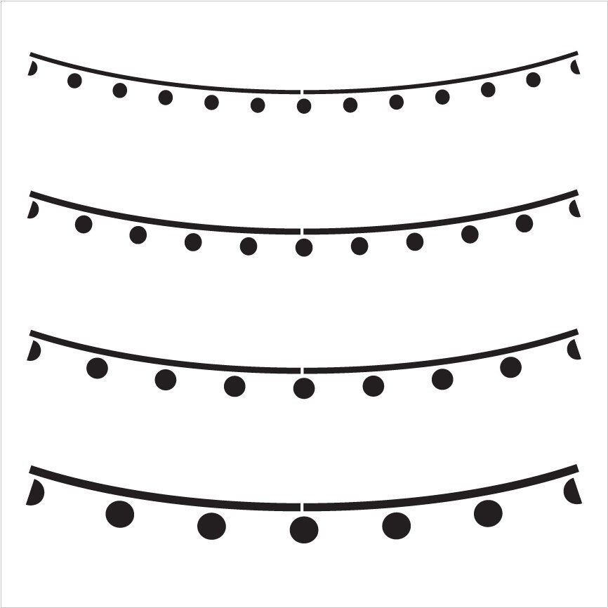 Party String Lights Pattern Stencil by Studior12 Decorative - Etsy UK