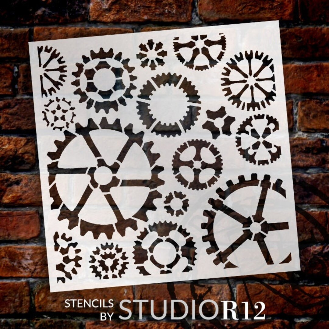 Industrial Gears Stencil by Studior12 Reusable Mylar Template Use to ...