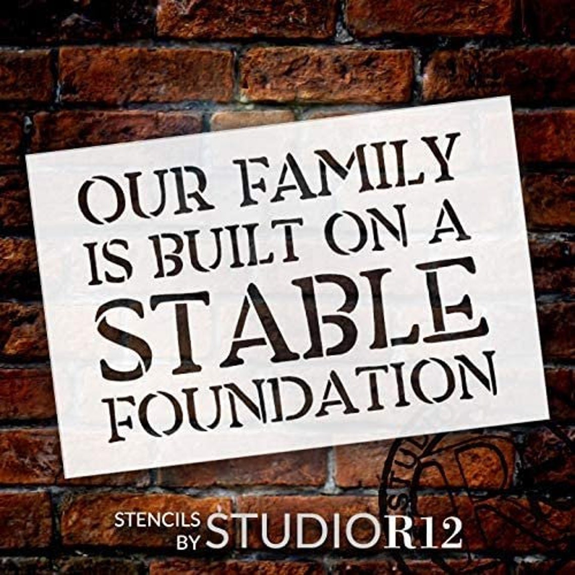 Our Family Built on Stable Foundation Stencil by Studior12 | Etsy