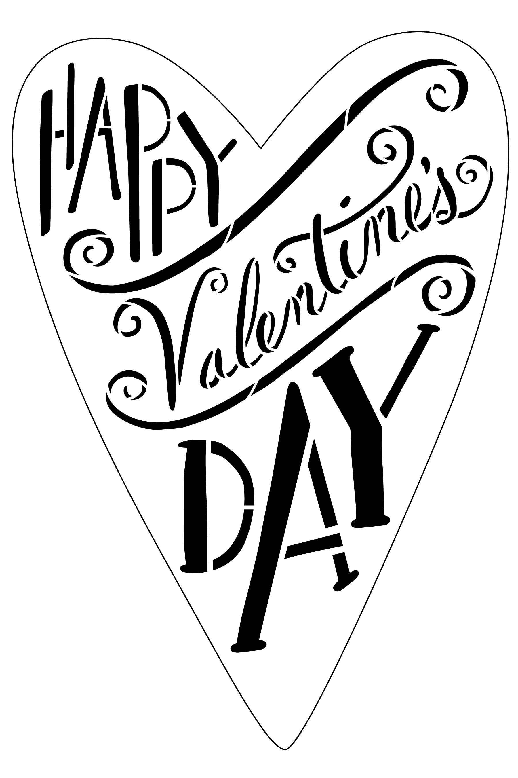 Happy Valentine's Day Heart Shape Stencil by Studior12 - Etsy
