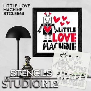Little Love Machine Stencil With Robot Hearts by Studior12 DIY ...