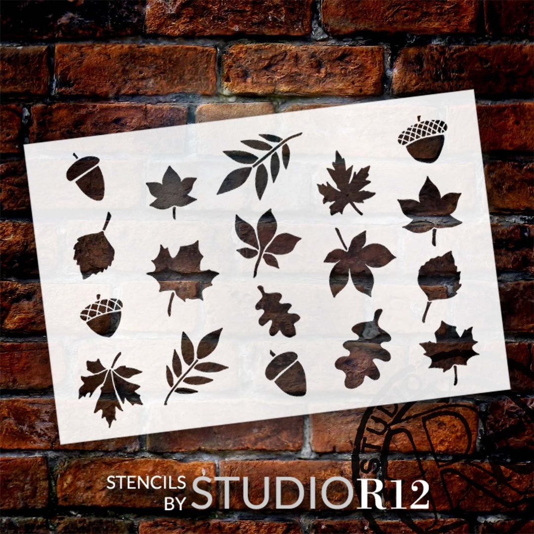 Autumn Leaves Embellishments Stencil by Studior12 Craft DIY Fall Home ...