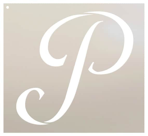Cursive P Stencil