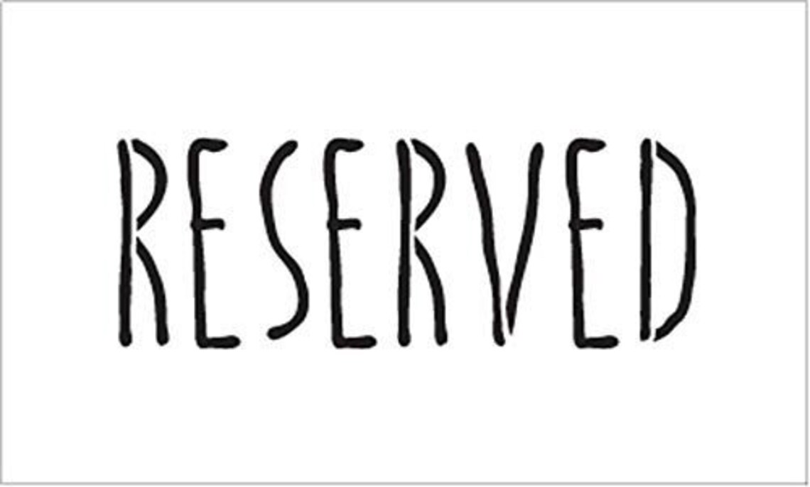 Wedding Sign Word Reserved Skinny Hand Stencil by - Etsy