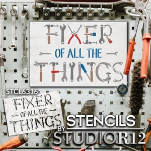 Fixer of All Things With Tools Stencil by Studior12 Dad, Grandpa, Mr ...