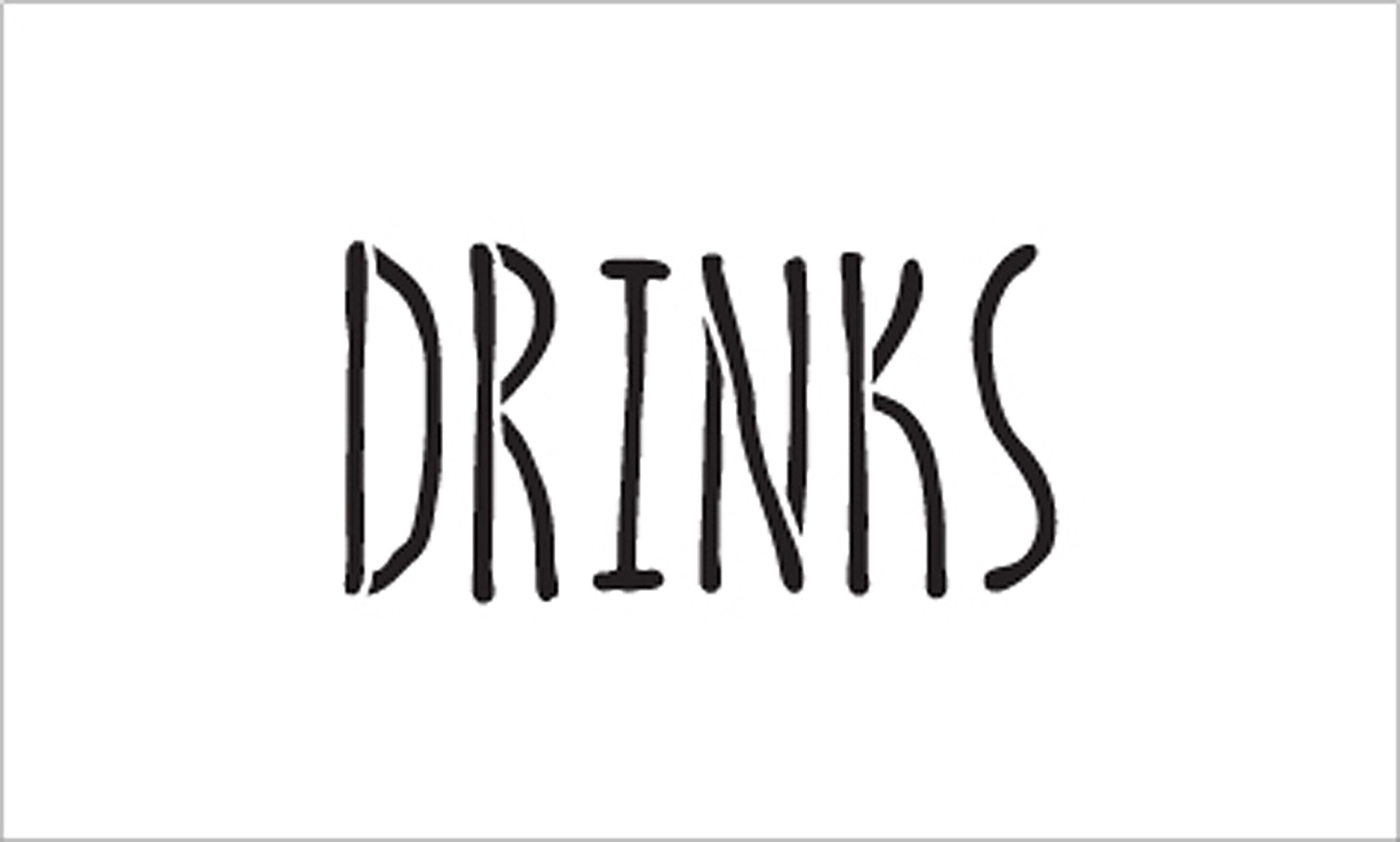 Wedding Sign Word Drinks Skinny Hand Stencil by Studior12 | Etsy UK