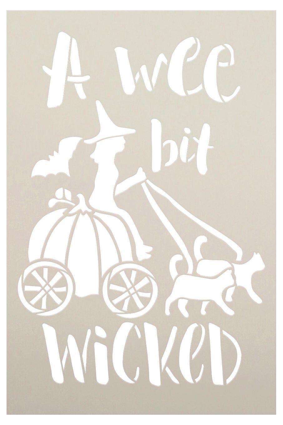 A Wee Bit Wicked Stencil by Studior12 Witch Pumpkin DIY - Etsy
