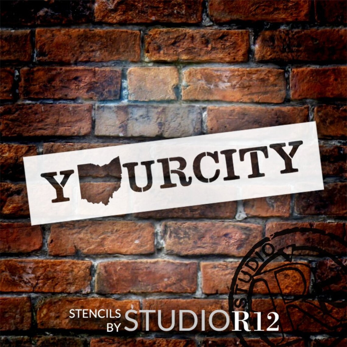 Personalized Hometown Stencil With State Shape by Studior12 - Etsy