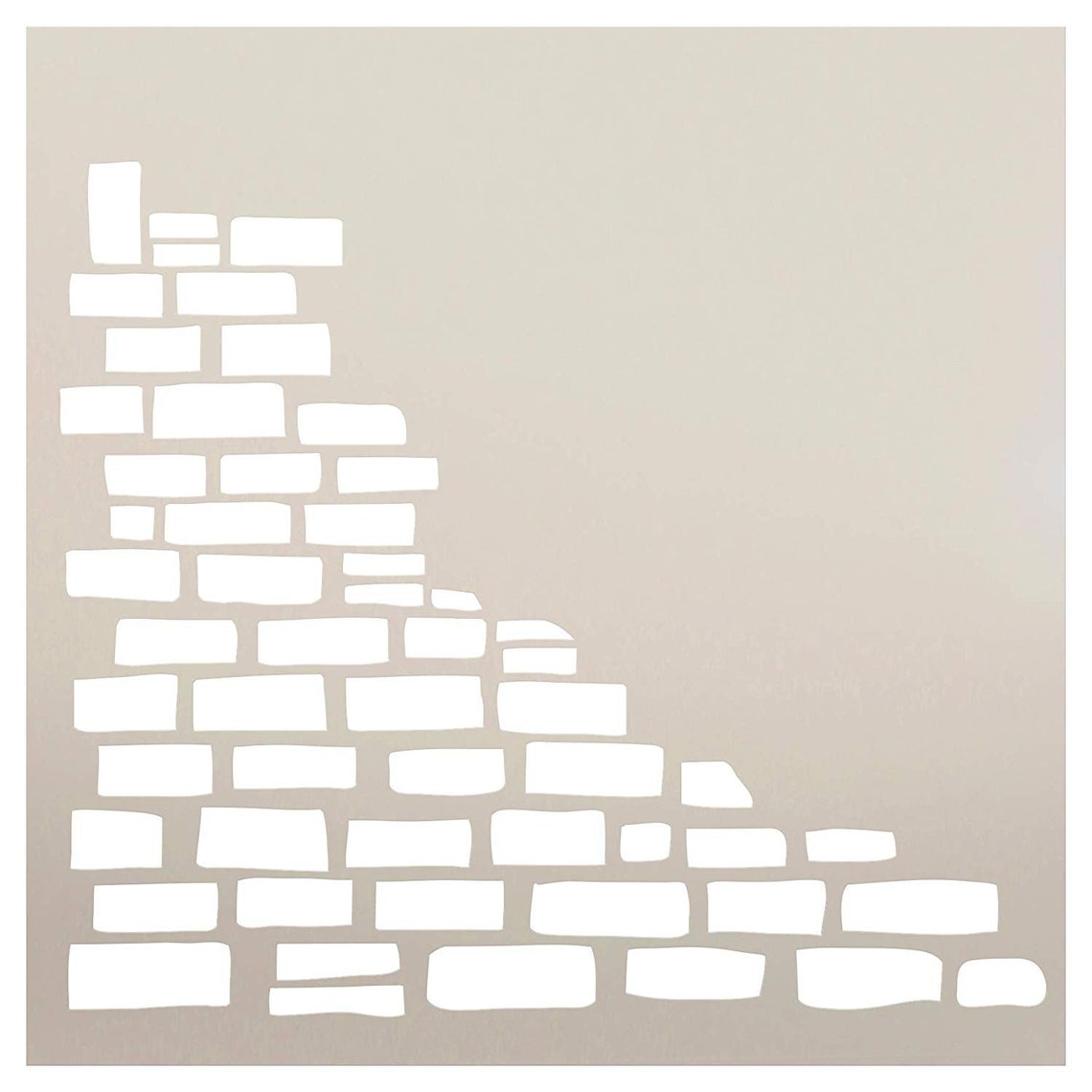 Fun With Shapes Half Stacked Stone Wall Stencil by Studior12 - Etsy