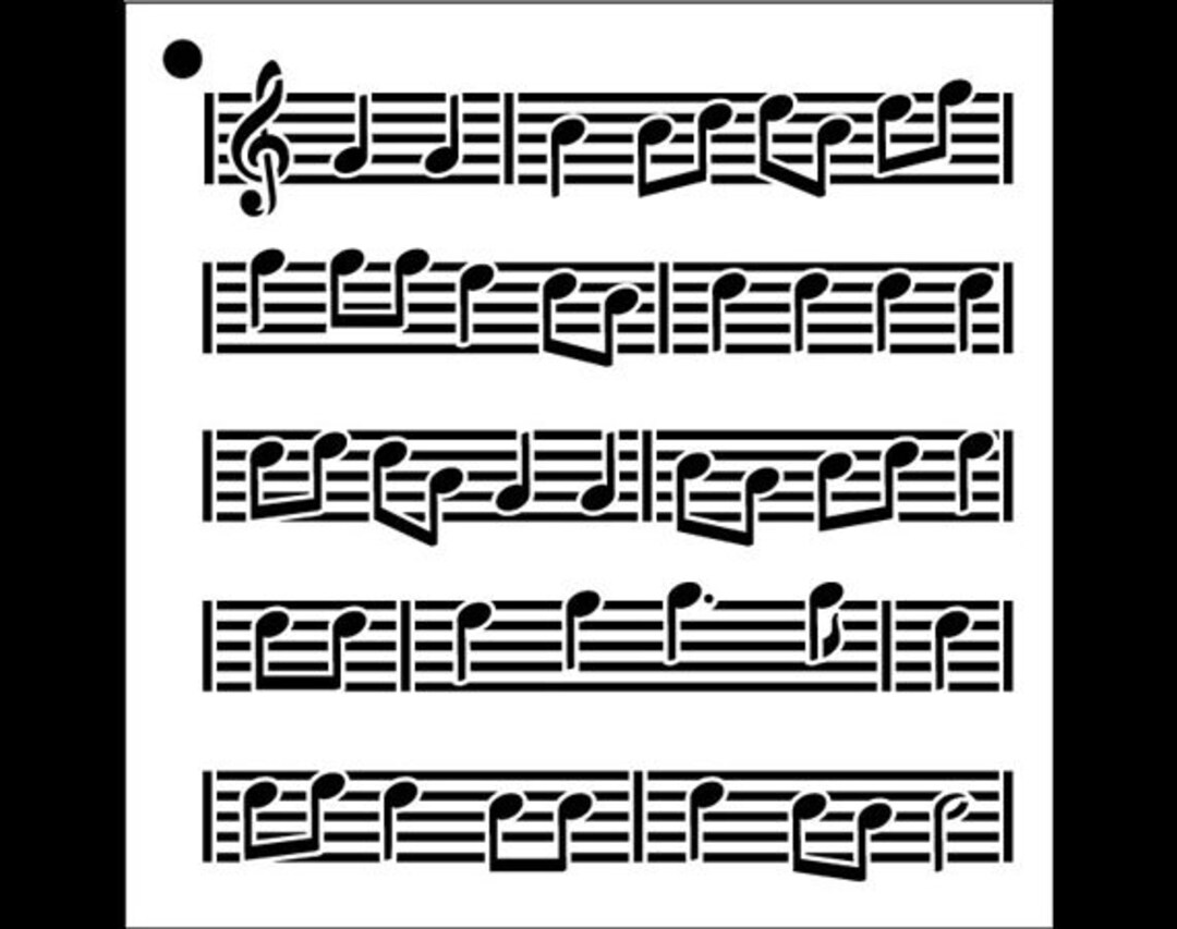 Simple Music Pattern Stencil Select Size STCL1031 by Studior12 - Etsy