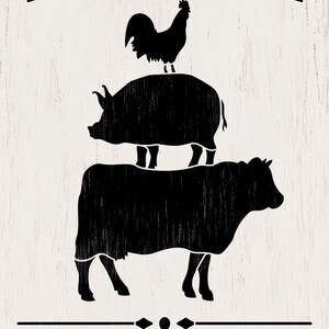 Eggs Meat Dairy Animal Stack Stencil by Studior12 Craft DIY Farmhouse ...