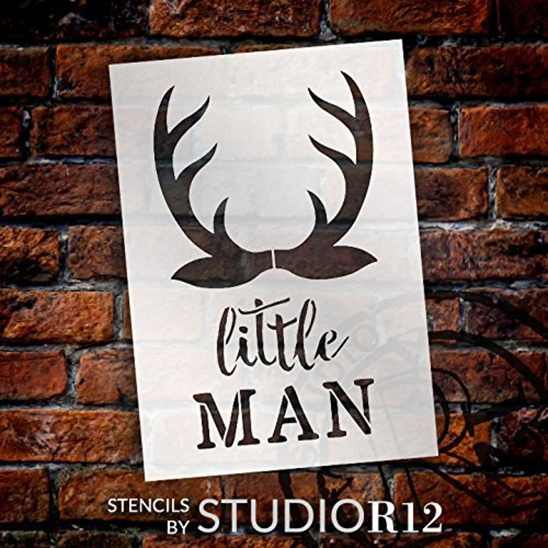 Little Man Antlers Word Art Stencil STCL1757 by Studior12 - Etsy