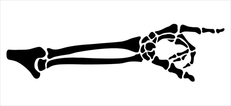 Embellished Skeleton Pointing Hand & Arm Stencil by Studior12 - Etsy