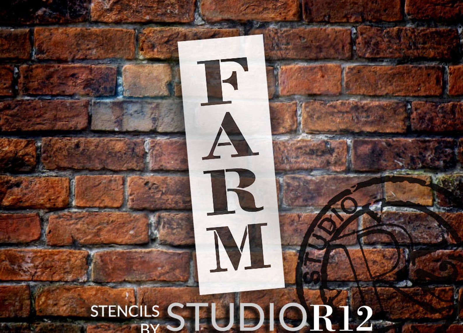 Farm Farmhouse Serif Vertical Word Stencil Select Size - Etsy