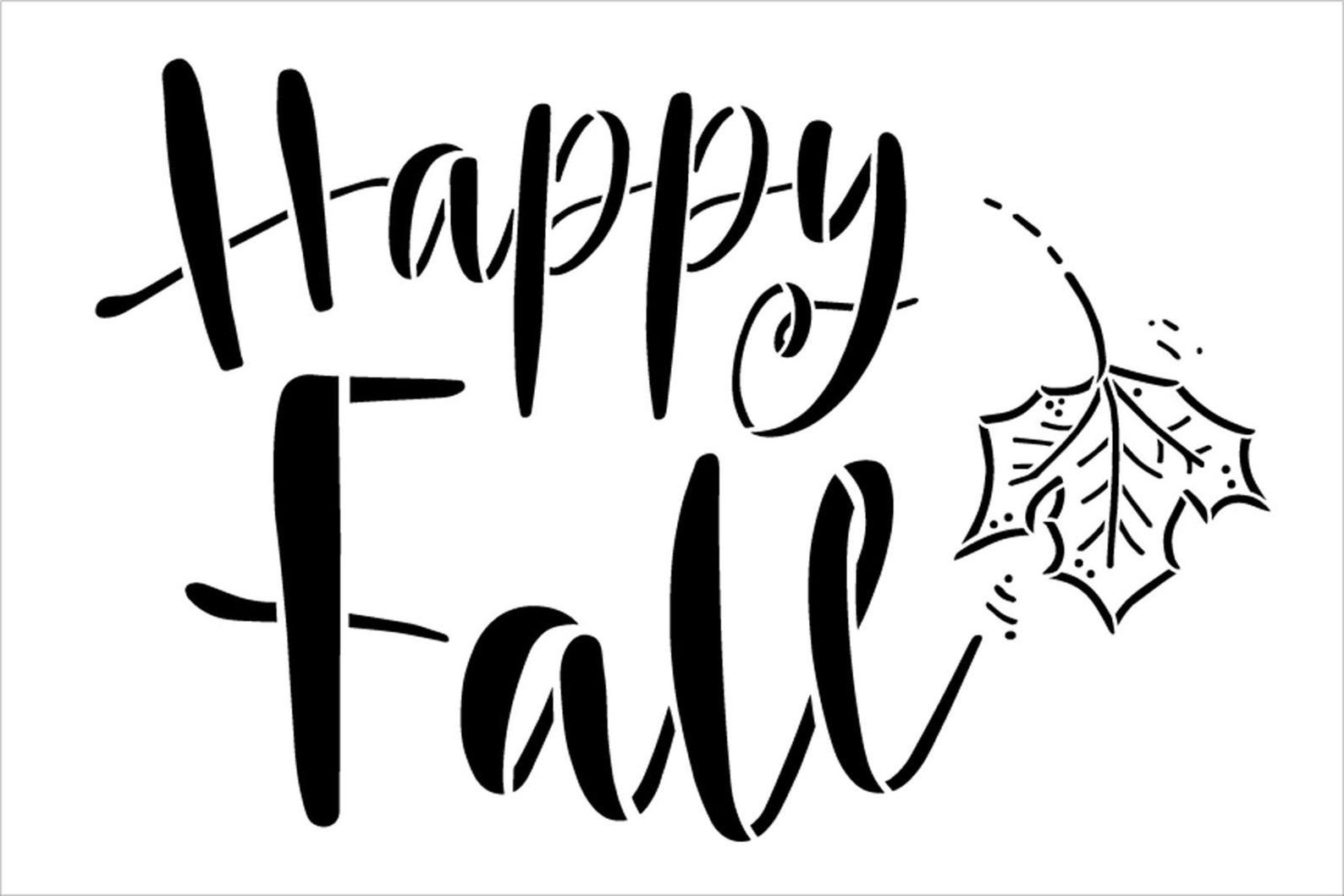 Happy Fall Stencil by StudioR12 Craft DIY Autumn Leaves Home | Etsy