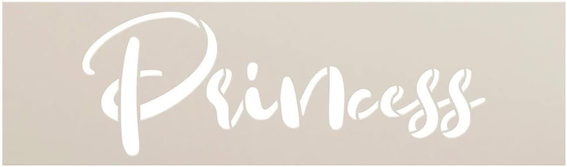 Princess Word Stencil by Studior12 DIY Pretty Cursive Script | Etsy