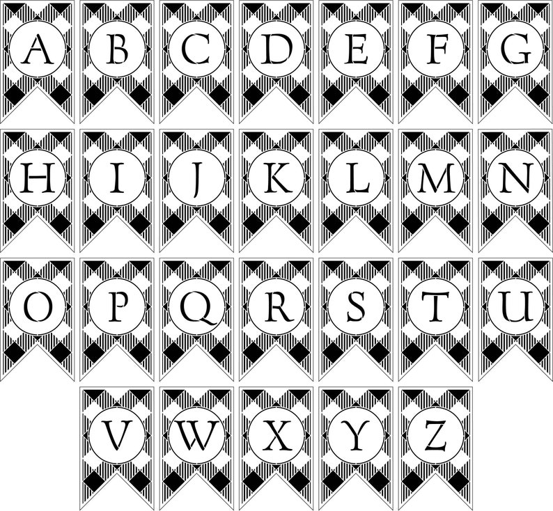Buffalo Plaid Bunting Stencil by Studior12 Single Letter or - Etsy