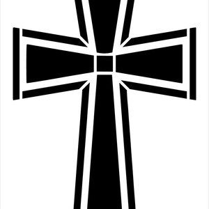 Outlined Angled Cross Stencil by Studior12 Christian Symbol Wall Art ...