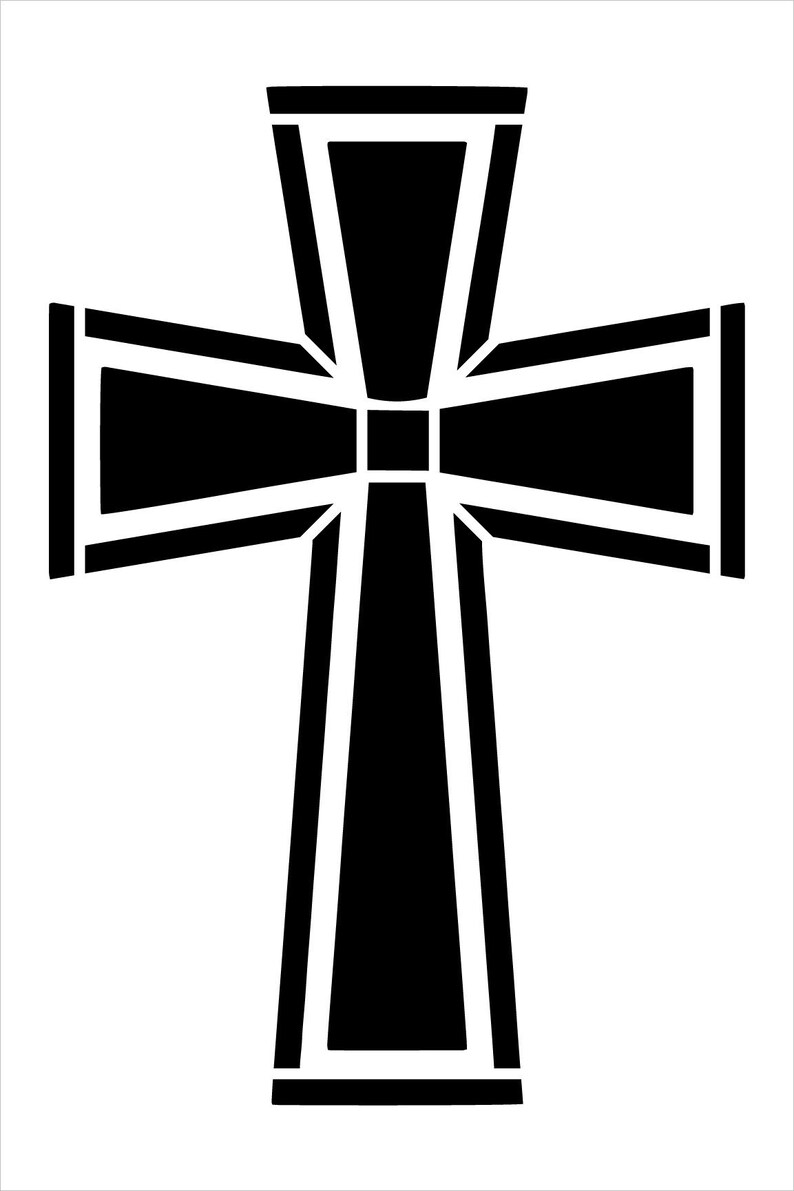 Outlined Angled Cross Stencil by Studior12 Christian Symbol - Etsy