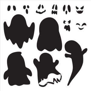 Ghosts & Faces Stencil by Studior12 Select Size USA Made Craft DIY ...