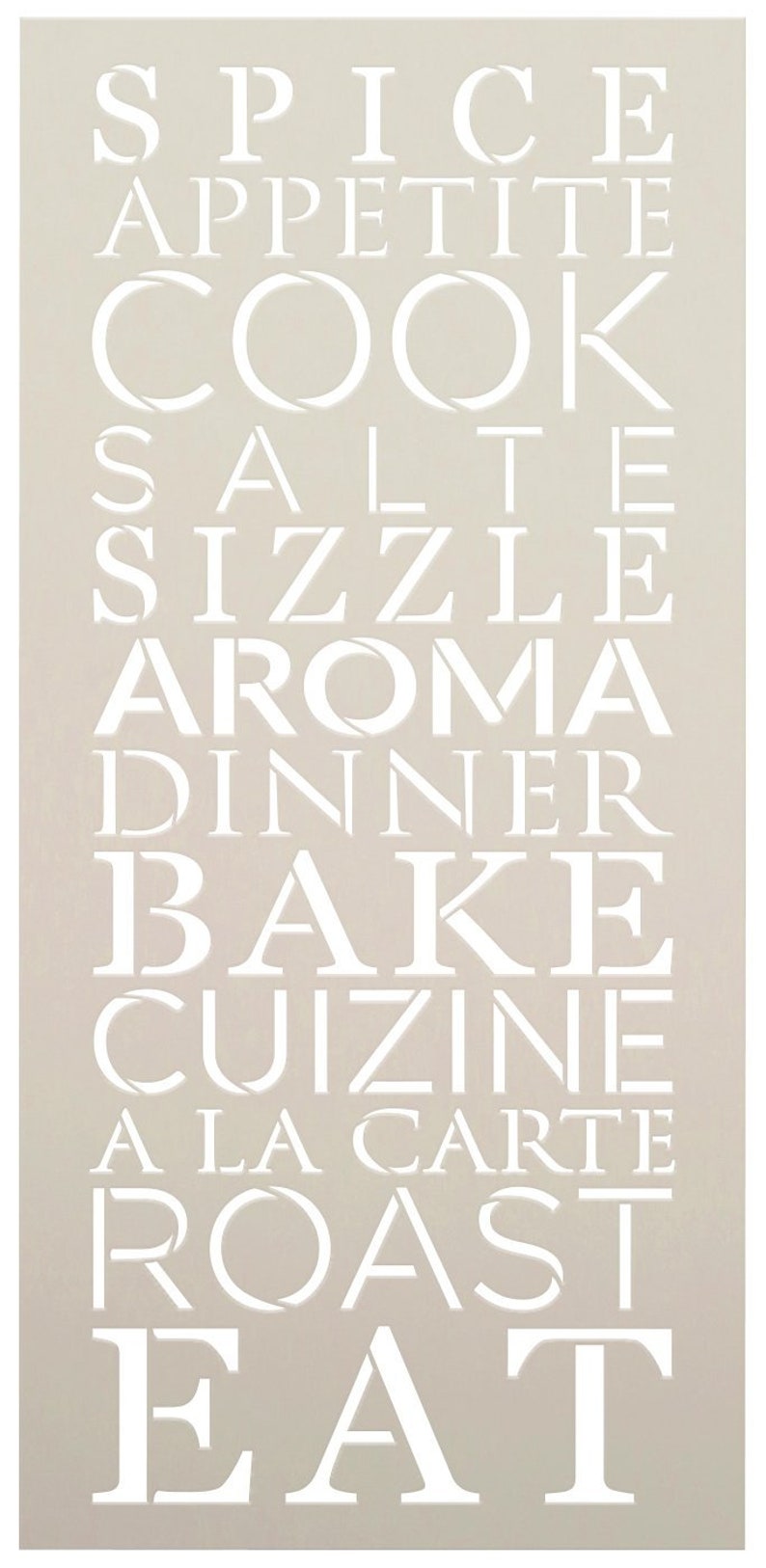 Kitchen Word Spice Cook Bake Eat Stencil by Studior12 DIY - Etsy