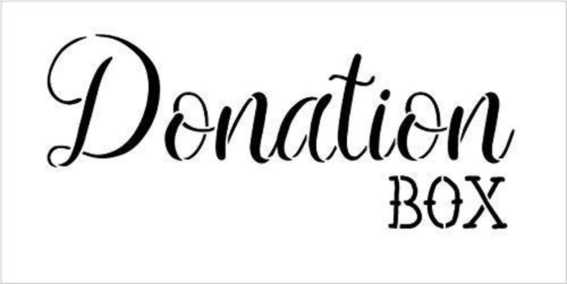 Donation Box Stencil by Studior12 DIY for Charity Fundraiser - Etsy