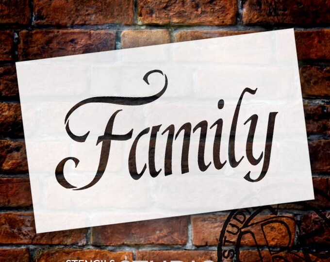 Family Fancy Word Stencil Select Size STCL2156 by - Etsy